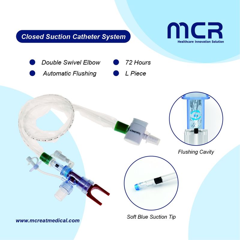 Closed Suction Catheter L-Type Automatic Flushing 10fr 72h Double ...