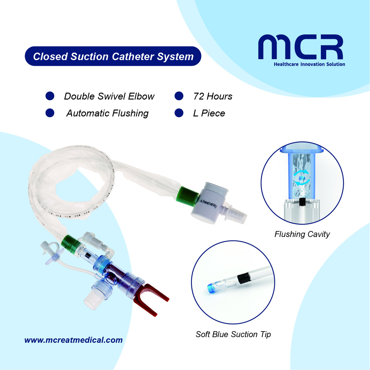Protective Sleeve Design Double Swivel Closed Suction Catheter with ...
