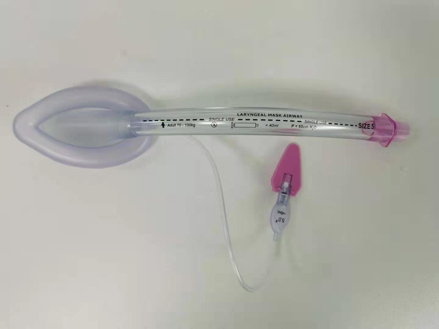 Disposable PVC LMA Size 5.0 Laryngeal Mask Intubation with Bar Adult Use