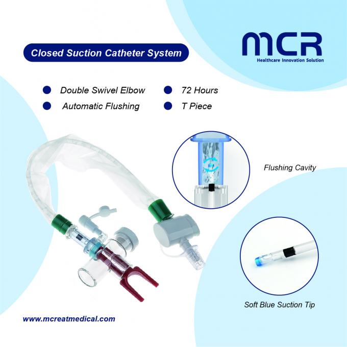 Closed Suction Catheter System (T-Piece) Auto Flushing 72H with Soft ...