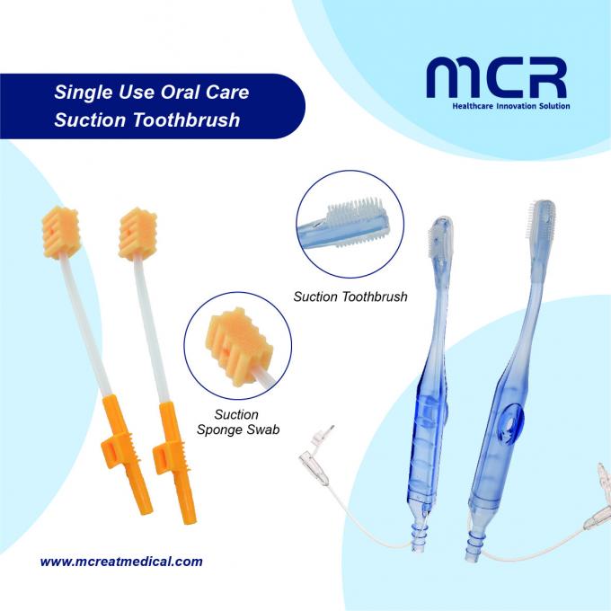 Disposable Medical Silicone Oral Care Suction Toothbrush For Adult