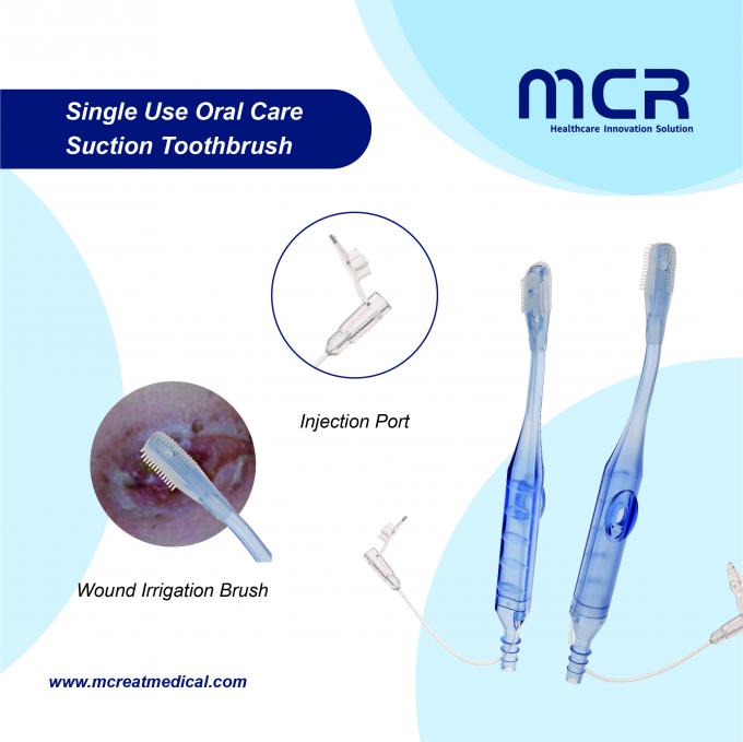 Medical Wound Irrigation Brush With Injection Port For Injecting Saline